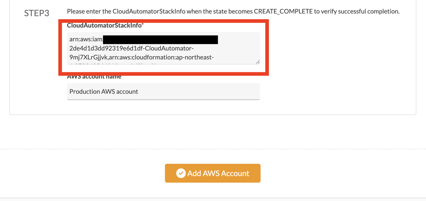 Register AWS account based on IAM role – Serverworks Support Center
